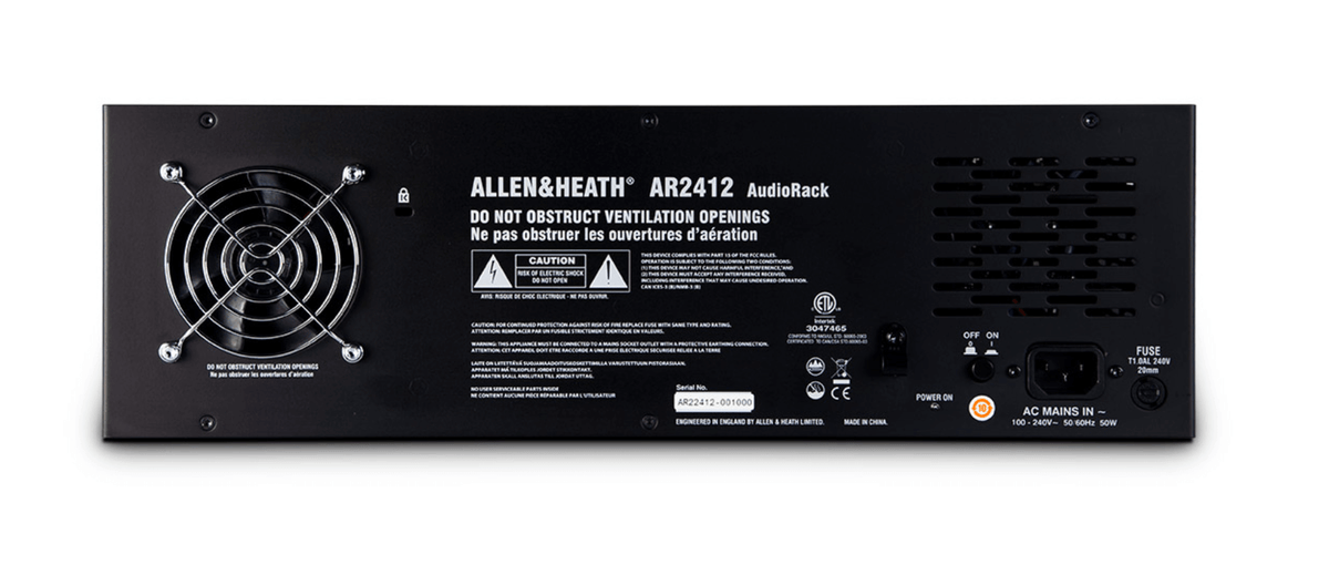 Allen & Heath AR2412 Remote Audio Rack for GLD Digital Mixing System ...