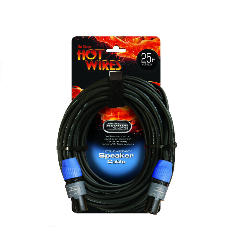 On-Stage Speakon Cable Neutrik Connectors 25 Feet NL2-NL2 – Weakley's ...